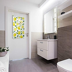 Fresh Lemon Leaves Door Hanging Laundry Hamper Bag Yellow Orange Slices Fruit Space Saving Wall Large Laundry Basket Storage Dirty Clothes Bags with Bottom Zippers Hooks For Bathroom Bedroom 1 Pcs