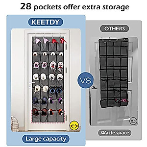 KEETDY 28 Large Pockets Over The Door Shoe Organizer and 12 Large Clear Pockets Hanging Shoe Organizer