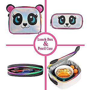 Meetbelify Rolling Backpack for Girls Backpacks with Wheels for Elementary Preschool Students Kids Trip Luggage with Lunch Box for Girls