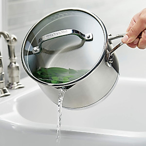 KitchenAid 3-Ply Base Stainless Steel Cookware Pots and Pans Set, 10 Piece, Brushed Stainless