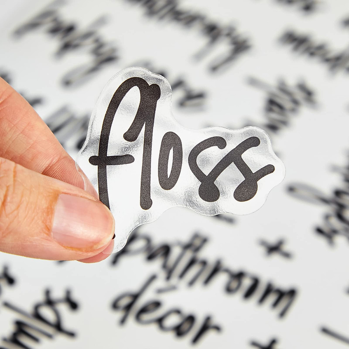 Talented Kitchen 192 Preprinted Bathroom Labels for Containers - Black Script Stickers for Organizer Bins, Bath, Beauty Canisters, and Makeup Storage Organization (Water Resistant)