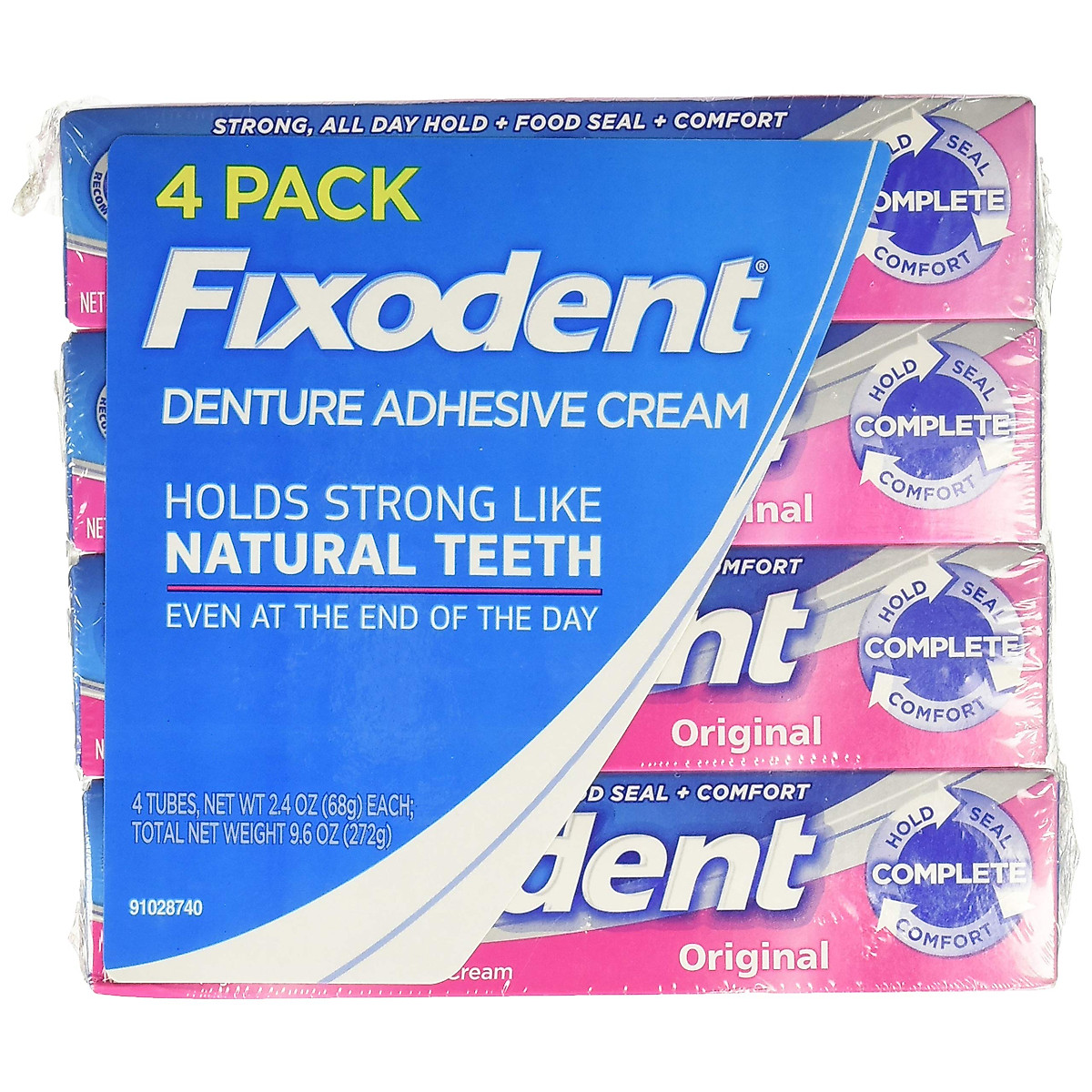 Fixodent 83515968 Denture Adhesive 9.6 oz. 4 Pack