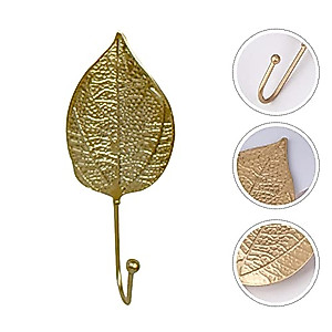 Cabilock 3pcs Planter Hat Coat Golden Art Hangers Shaped Style Leaf Door Cast Storage Hook Hanger Wall Sculpturre Purse Hanger: Holder Bathroom Doorway Key Home Display Decoration