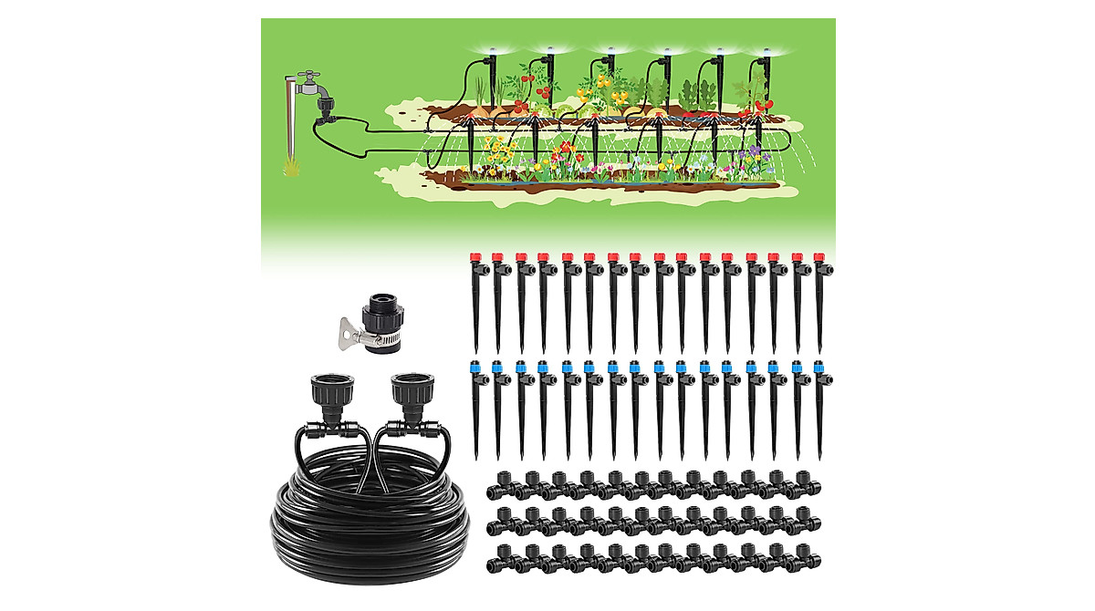 MIXC 100FT Drip Irrigation Kit - Efficient Garden Watering