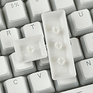 YMDK 128 ANSI ISO OEM Profile PBT Doubleshot Shine Through Pudding Keycaps White Sealed Legend for MX Mechanical Keyboard 61 68 87 104