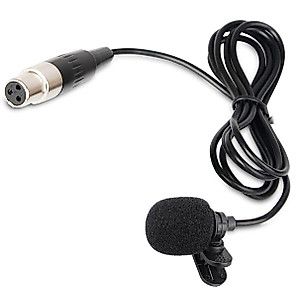 Todlinkoc Lavalier Lapel Microphone with Mini XLR Jack, Hand-Free Clip-on Lapel Mic Compatible with Wireless Mic System UHF bodypacks Voice Amplifier