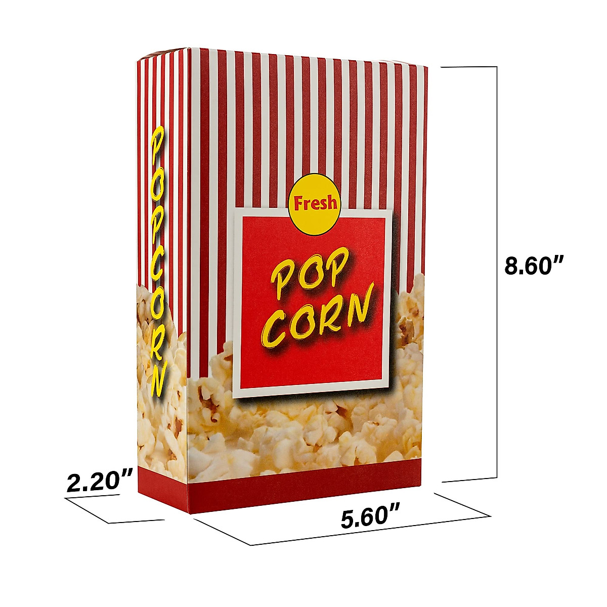 MT Products Popcorn Boxes for Party and Movie Nights - 1.8 oz. (Pack of 25) - #3.5 Popcorn Buckets With Close Top