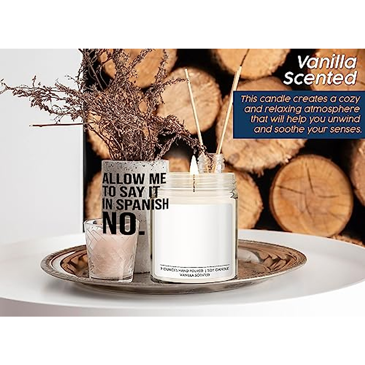 Flairy Land Spanish Teacher Vanilla Candle - in Spanish No - Teacher Appreciation Abuela in Spanish Teacher Assistant Principal Spanish Classroom