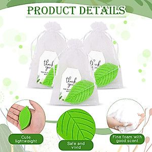 BUWUSMU 40 Sets Wedding Mini Soap Favors, Baby Shower Favors for Guests with Thank You Gift Cards, Eucalyptus Scented Soap Greenery Bridal Shower Gifts, Organza Bags for Party Housewarming Boy Girl