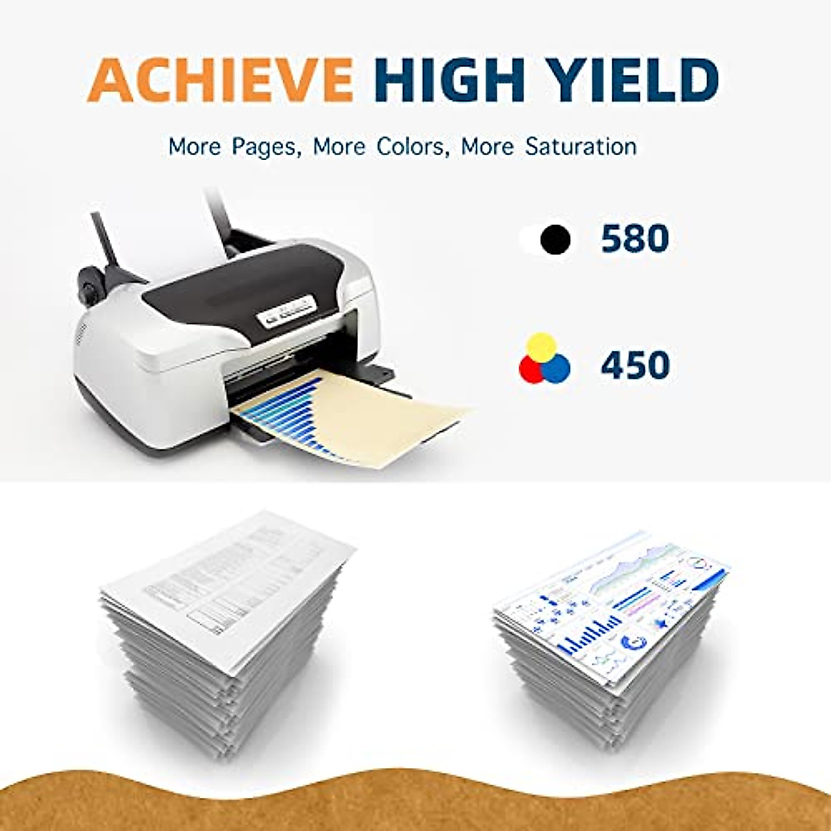 KONGTENBUY- 245xl 246xl Ink Cartridge Replacement for Canon Ink Cartridge 245&246 245xl 246xl Combo Pack Pg-245Xl Cl-246Xl PG-243 CL-244 for Canon Pixma MX492 MX490 MG2522 MG2920 (1Black 1Tri Color)