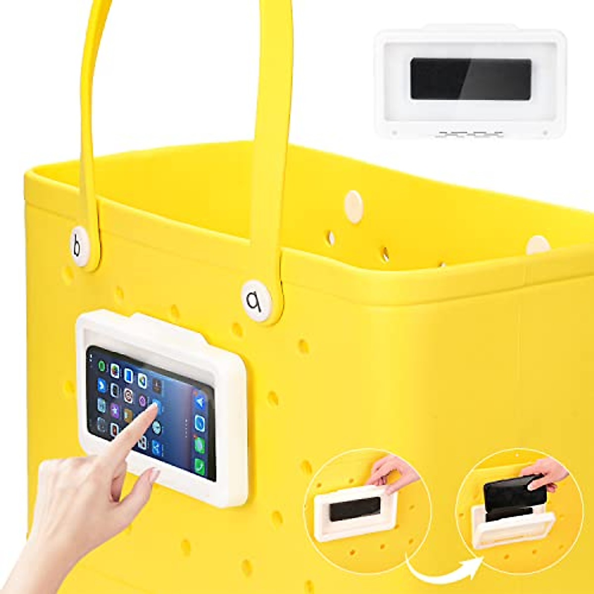 JISHAHS Phone Case Holder for Bogg Bag, Universal Water-Proof Plastic Insert Charm Phone Holder - Accessories for Bogg Bag