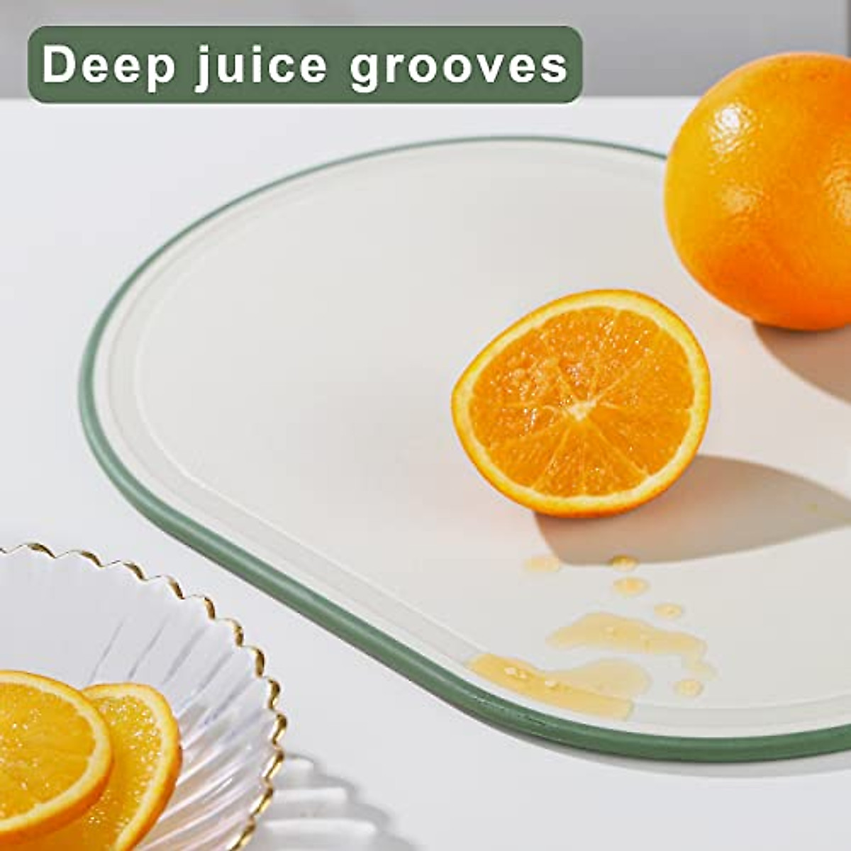 JiaQi Plastic Cutting Board Set of 3 with Juice Grooves and Storage Stand ,Dishwasher Safe, Non-slip,Multiple Color