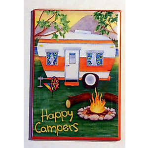 Ahdelhsdg Happy Campers 2" x 3" Fridge Magnet Vintage Art Gift Retro Camping Camp Camper C