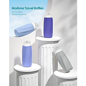 Morfone Travel Bottles for Toiletries, 3oz TSA Approved Travel Size Containers Leak Proof Squeezable Travel Accessories Refillable for Shampoo Conditioner Lotion Liquids(Blue)