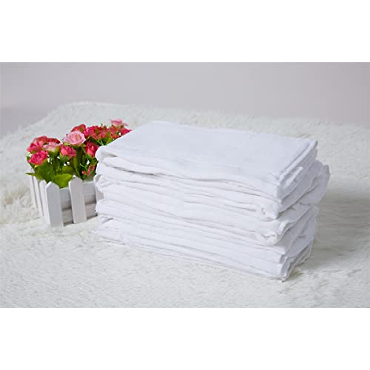 Cotton Burp Cloths, Prefold Cloth Diaper (2+3+2 with Padding)