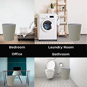 Leather Waste Basket Grey Trash Can Grey Trash Bin Grey Garbage Bin 10 Liter Trash Can Office Trash Bin Decorative Trash Can Garbage Container Home Trash Can Inside Trash Can Office Wastebasket