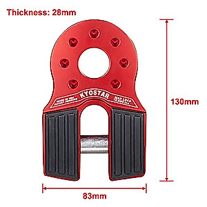 JIEDA Aluminum Flatlink Winch Shackle Mount Assembly for Tow Haul Truck, ATV UTV Winch Lines Winch Hook Red 6042