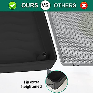 TPAPFRLY Under Sink Mat, 31'' x 22'' Thick and Firm Silicone Under Sink Liner Drip Tray with Drain Hole, Kitchen Bathroom Cabinet Mat and Protector for Drips Leaks Spills Tray