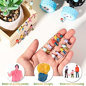 Namalu 200 Pcs Mini People Figurines 1: 100 Scale Architectural Painted Tiny People Model Sitting and Standing Plastic Miniature People Assorted Poses Model Trains for Miniature Scenes