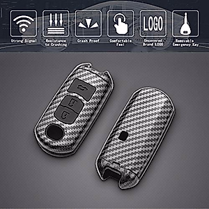 TANGSEN Smart Key Fob Case Compatible with FIAT124 SPIDER MAZDA 3 6 CX-5 CX-7 CX-9 MX-5 MIATA for SCION IA for TOYOTA YARIS IA 2 3 4 Button Keyless Entry Remote Cover Carbon Fiber Pattern