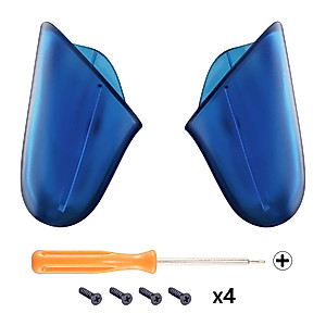 eXtremeRate Transparent Blue Replacement Handle Grips for Nintendo Switch Pro Controller, DIY Hand Grip Shell for Nintendo Switch Pro - Controller NOT Included