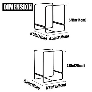 4PCS Plate Holders Organizer, Metal Dish Storage Dying Display Rack for Cabinet, Counter and Cupboard - Black， 2 Small and 2 Large