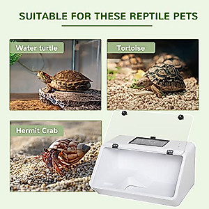 PawHut Small Turtle Tank with Basking Platform, Reptile Aquarium Cage with Feeding Trough, Box Turtle Habitat and Hermit Crab Habitat, Clear Sunlight Window, Indoor and Outdoor