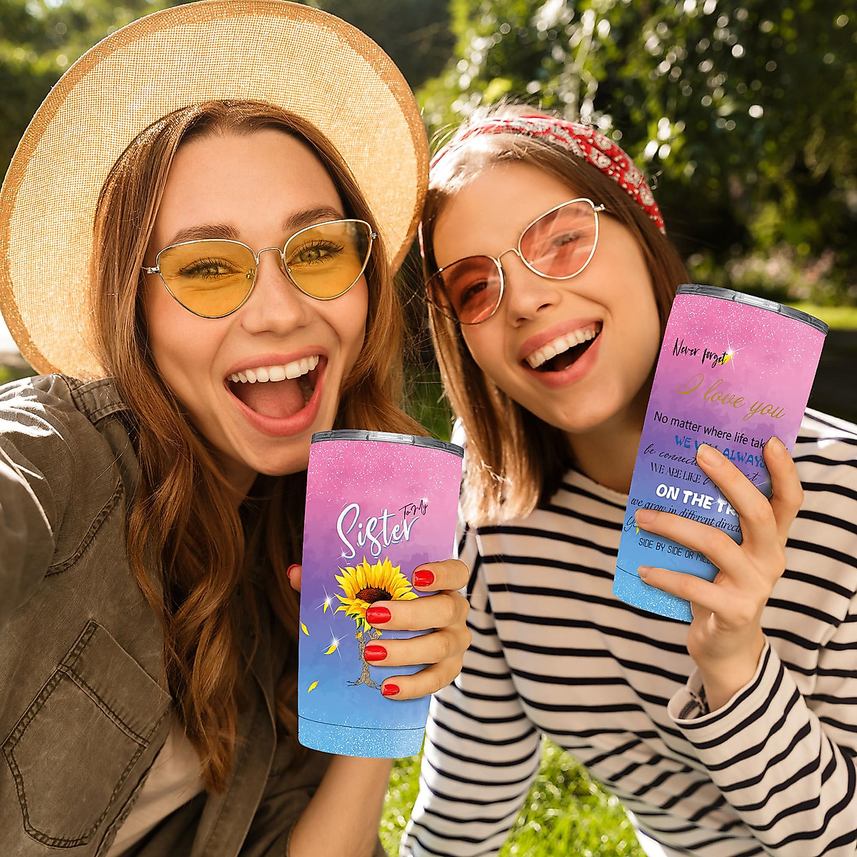 Sister Gifts, Big Sister Gift, Happy Birthday Gifts for Sister from Sister Tumbler 20oz, Sisters Birthday Graduation Gifts Ideas for Women, Big Sister Gifts for Girls,Best Sister Ever Gifts Cup