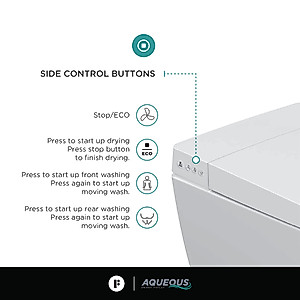 Aqueous In-Wall Smart Toilet Combo Set – Complete System with Toilet Bowl, Bidet Toilet Seat, Tank, Carrier for 2x4 Studs, Chrome Push Buttons, Round and Elongated Compatibility