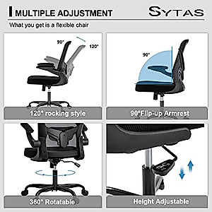 Sytas Ergonomic Mesh Office Chair, Home Office Desk Chairs Ergonomic, Computer Chair Adjustable Lumbar Support
