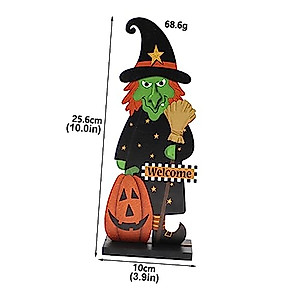 Halloween Adornment Halloween Witch Pumpkin Ornament Wooden Signs Wooden Decor Artificiales para Wrapped Hanging Ornament Halloween Tabletop Ornament Halloween Wooden Craft Autumn