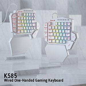 Redragon K585 DITI One-Handed RGB Mechanical Gaming Keyboard, 42 Keys Type-C Professional Gaming Keypad w/Upgraded Hot-Swappable Socket, 7 Onboard Macro Keys & Detachable Wrist Rest