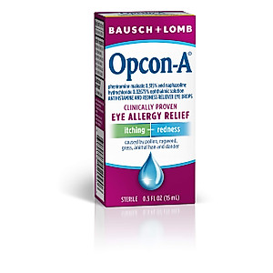 Allergy Eye Drops by Bausch and Lomb, for Itch and Redness Relief, 15 mL