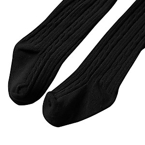 Namektch Baby Girls Tights, Seamless Knit Cotton Leggings Pants Infant Toddler Girl Stockings (Black, 1-2 Years)