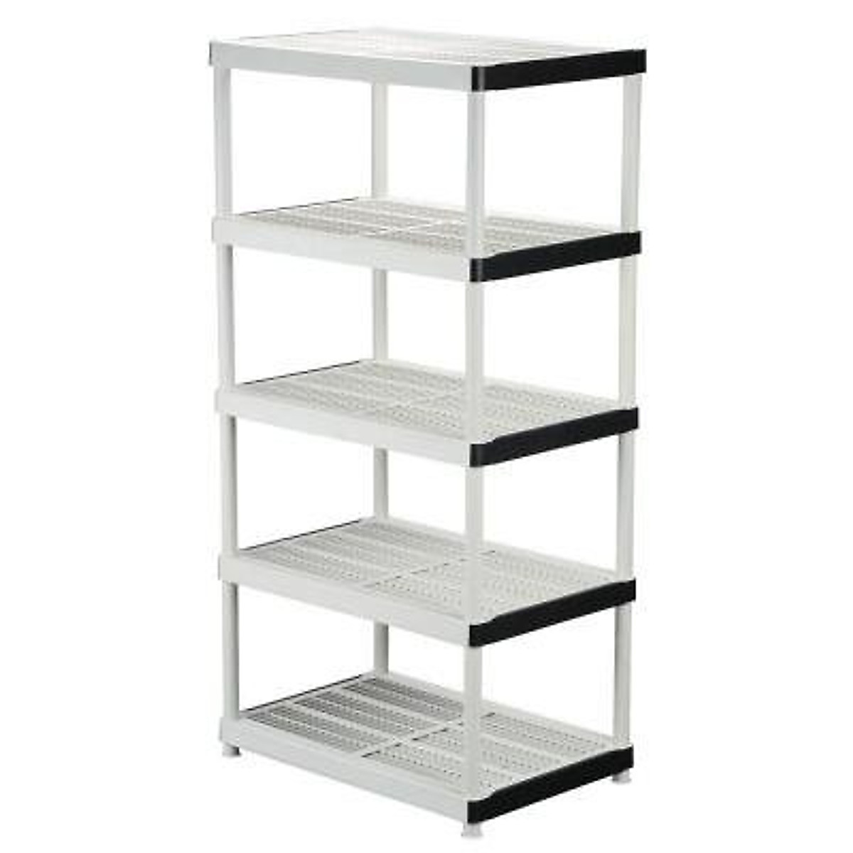 HDX 128974 36 in. W x 72 in. H x 24 in. D 5-Shelf Plastic Ventilated Storage Shelving Unit