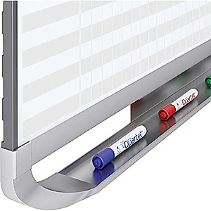 Quartet Prestige 2 Magnetic Total Erase Project Planner, 4 x 3 Feet Board with 28 Row/42 Column Chart (PP43P2), Graphite, White