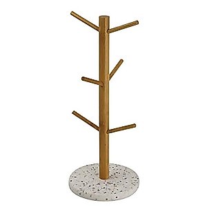 TOPSKY Coffee Mug Holder for Counter, Mug Holder Tree, Coffee Cup Rack Tree, Standing Coffee Mug Station Organizer with 6 Hanger Hooks for Countertop, Vertical Mugs Storage Rack, Free Up Cabinet Space