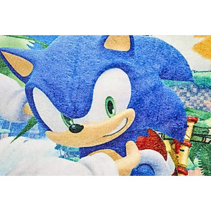 JUST FUNKY Sonic The Hedgehog Sonic & Tails Large Fleece Throw Blanket | Official Sonic The Hedgehog Collectible Blanket | Measures 60 x 45 Inches
