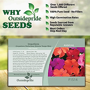 Outsidepride 100 Seeds Impatiens Xtreme Tango Shade Garden Flower Seed Mix for Planting