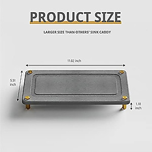 Sink Caddy, Dries Instantly Sink Holder for Preventing Moisture Buildup, Diatomaceous Pedestal Stand Riser with Stainless Steel Feet & Rubber Bottom, Soap Holder for Bottles Candles Decor-Dark Gray