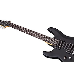 Schecter 433 C-6 Deluxe Left Handed Solid-Body Electric Guitar, Satin Black