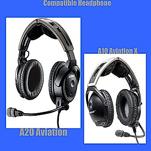 JULONGCR A20 Ear Cushion Replacement Ear Pads A10 Earpads Aviation Headset Cover Headband OEM Compatible with Bose A20/A10 Aviation Headset X. (Black)