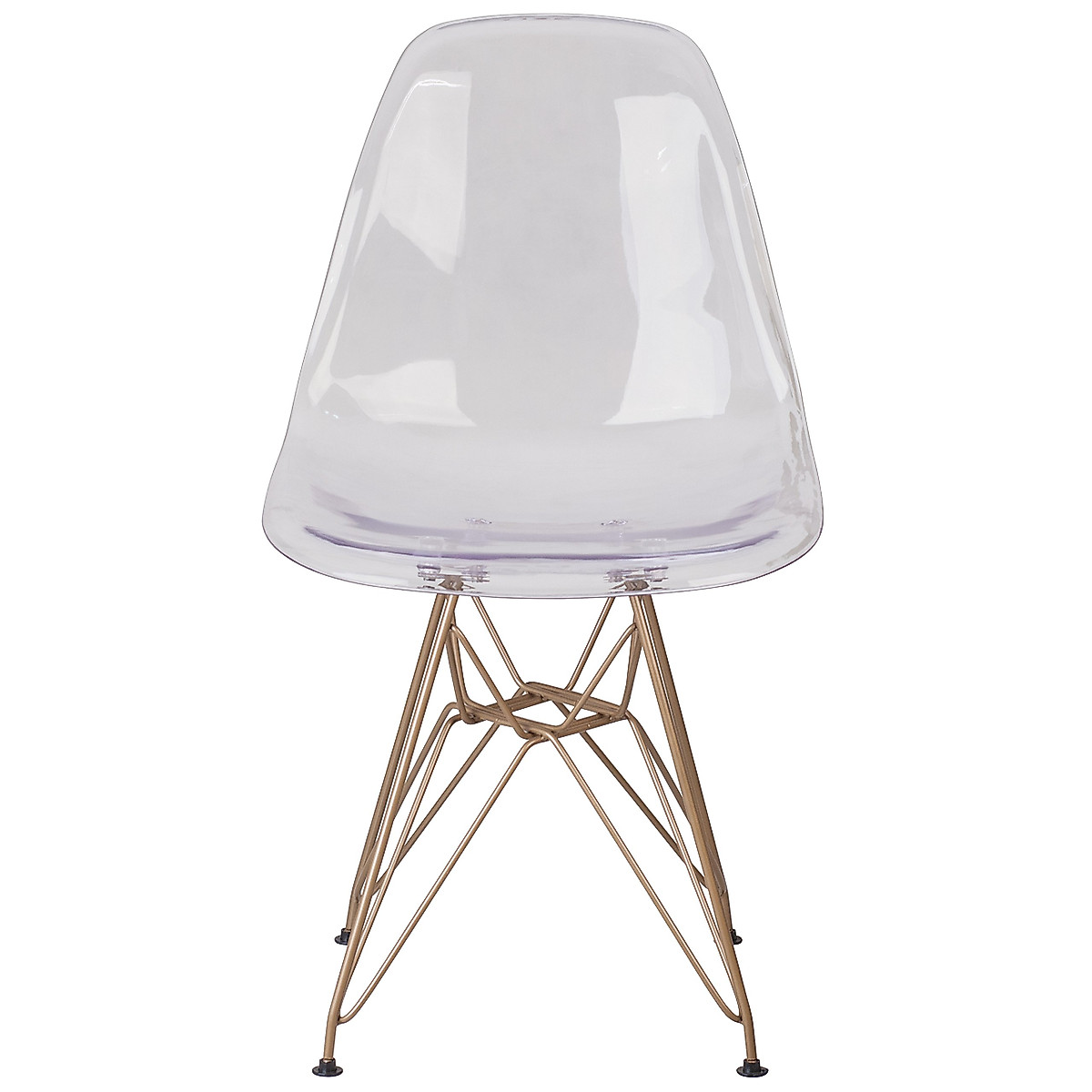 BizChair Ghost Chair with Gold Metal Base