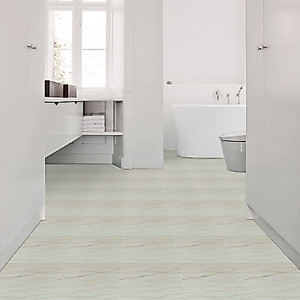 Peel and Stick Floor Tile Marble Vinyl Flooring 12in×12in Durable Waterproof Tiles Self Adhesive for Kitchen Living Room and Bathroom Floor Easy to Remove and Reposition