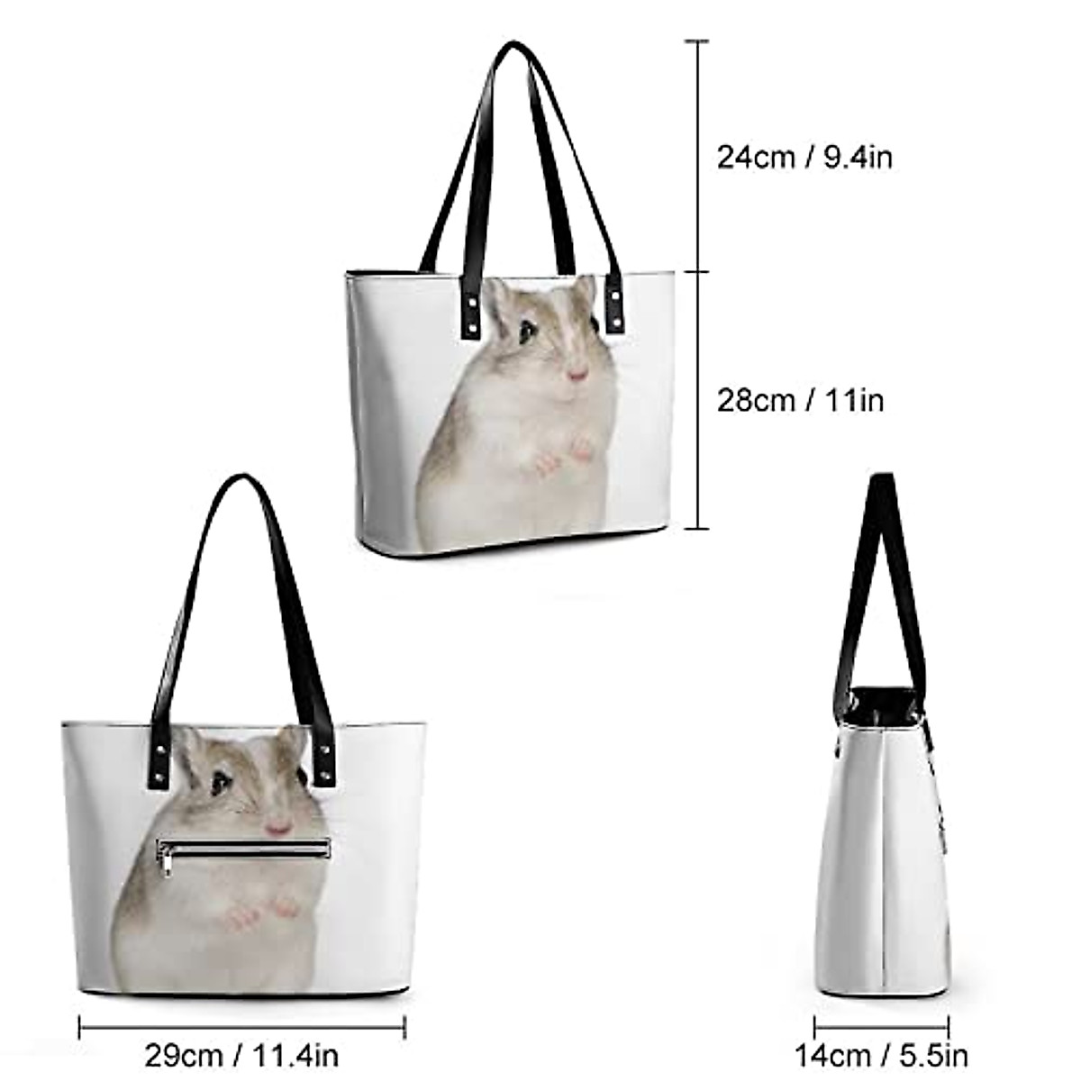 Womens Handbag Hamster Leather Tote Bag Top Handle Satchel Bags For Lady