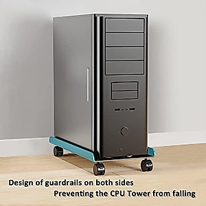 Kriico Computer Tower Sand, Heavy-Duty Metal CPU Stand Cart, Mobile PC Tower Stand with Rolling Casters, CPU Raise Fits Most PC Gaming Office Desk Accessories