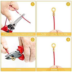 540PCS Cable Lugs Brass Wire Lugs Assortment Set Terminal Wire Connector Lugs with Storage Box M3 M4 M5 M6 M8 M10