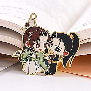Mo Dao Zu Shi Anime Bookmark Grandmaster of Demonic Cultivation Wei Wuxian Metal Hollowing Bookmark Vintage Tassel Pendant Pagination Mark(C)
