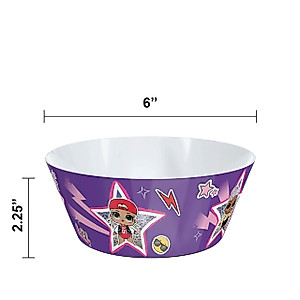 Zak Designs L.O.L. Surprise! Series Kids Plate, Bowl, Water Bottle & Flatware Set, Series 1-3 Characters, 5-piece set