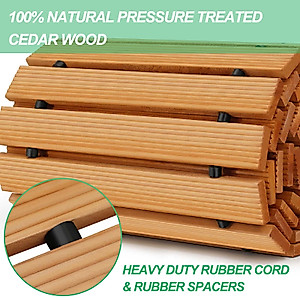 RELIANCER 8' Wooden Garden Pathway,Outdoor Roll Out Cedar Straight Walkway,Patio Path Decorative Garden Boardwalk Walkways,Weather-Resistant Roll Up Beach Wood Road Floor,Wedding Party Pathways